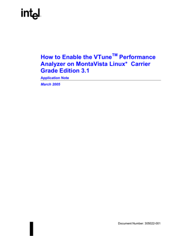 VTune Performance Analyzer Application Note | Manualzz