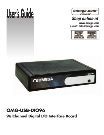 Omega OMG-USB-DIO96 Owner Manual | Manualzz