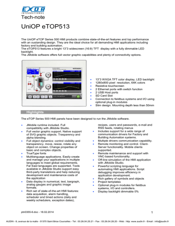 UniOP eTOP Series 500 eTOP513 Tech-note | Manualzz