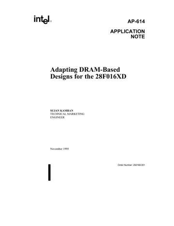 Intel 28F016XD DRAM-Based Flash Memory Application Note | Manualzz
