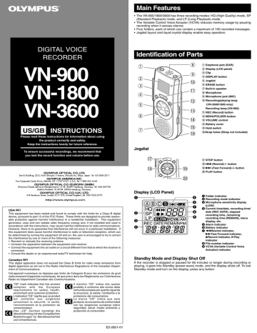 Olympus VN-3600 Instructions Manual | Manualzz