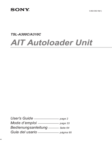AIT Autoloader TSL-A300C/A310C User's Guide | Manualzz
