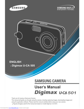 Samsung Digimax U-CA 505, Digimax U-CA 501 User Manual | Manualzz