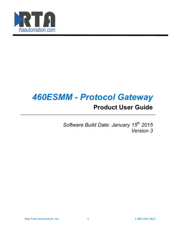 460ESMM Protocol Gateway User Guide | Manualzz