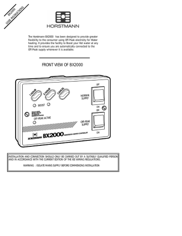 Horstmann BX2000 Boost Control User guide | Manualzz