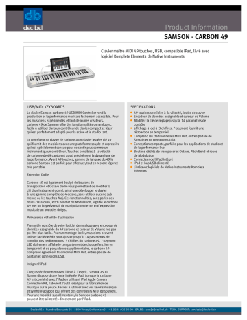 Clavier MIDI Carbon 49 - Notice d'utilisation | Manualzz