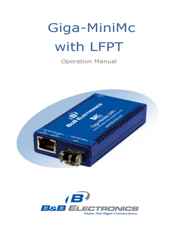 Giga-MiniMc with LFPT Operation Manual | Manualzz