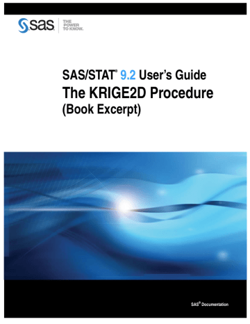 SAS KRIGE2D Procedure User's Guide | Manualzz