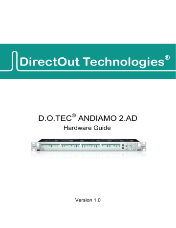 DirectOut Technologies ANDIAMO 2.AD Hardware manual | Manualzz