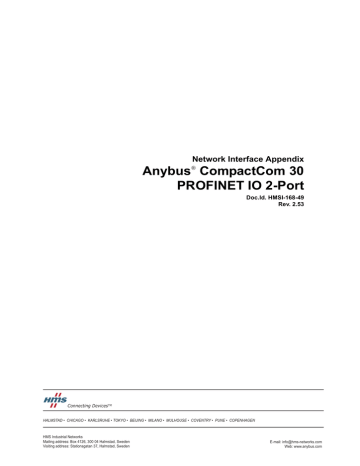Anybus AB6382 CompactCom B30 Brick - PROFINET Guide | Manualzz