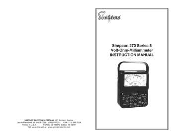 Simpson Electric 270 series 5 Instruction manual | Manualzz