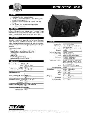 EAW UB80 Portable Speaker User manual | Manualzz
