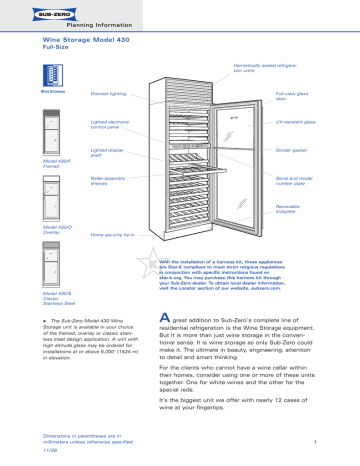 Sub-Zero 430 Specifications | Manualzz