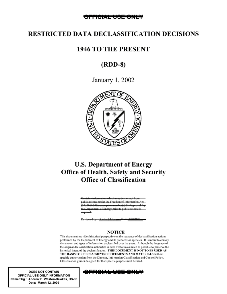 Restricted Information