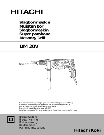 Hitachi DM 20V Masonry Drill Instructions | Manualzz