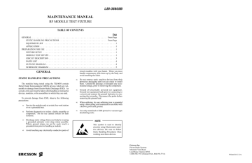 RF Module Test Fixture TQ-0650 Maintenance Manual | Manualzz