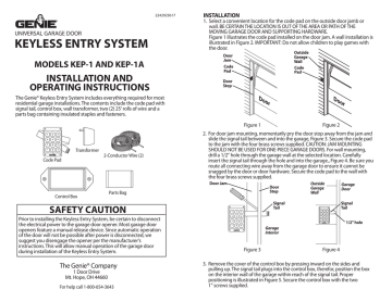 Genie KEP-1 Installation and Operating Instructions | Manualzz