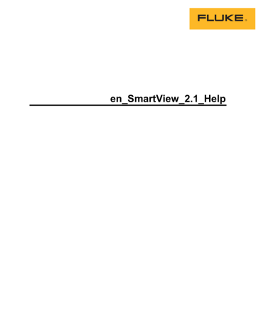 Fluke SmartView 2.1 Help File | Manualzz