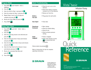 B. Braun Vista Basic Quick Reference | Manualzz
