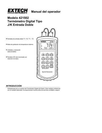 Extech Instruments 421502 Manual de usuario | Manualzz