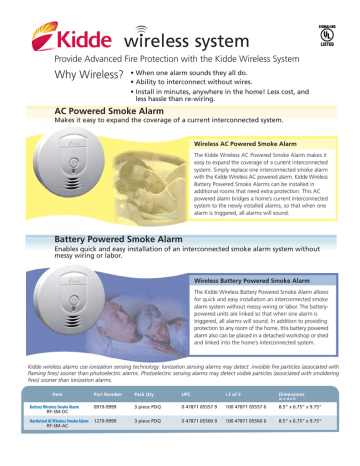 Kidde RF-SM-DC Battery Operated Smoke Detector with Wire-Free ...