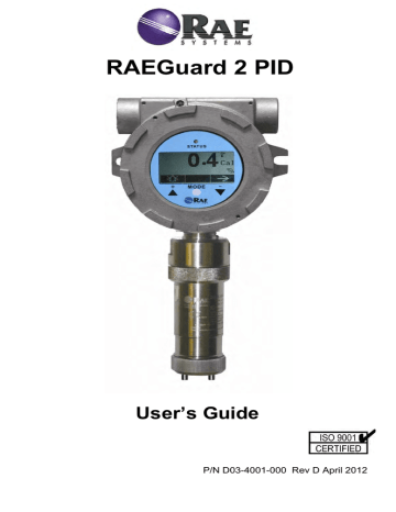 Rae RAEGuard 2 PID User manual | Manualzz