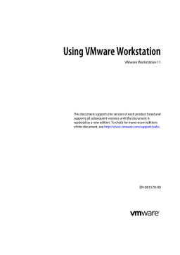 VMware Workstation 11.0 - Instructions, Getting started guide