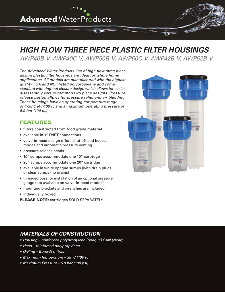 Water Filter Specification Sheet at Rita Skelley blog
