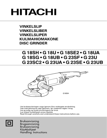 Hitachi G18SE2 DISC GRINDER Instruction manual | Manualzz
