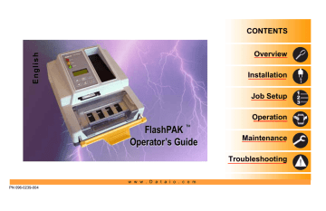 FlashPAK Operator's Guide | Manualzz