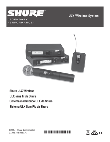 Shure ULX, ULXS4, ULX1, ULX Serie, ULXP4, ULX2 Guía del usuario | Manualzz