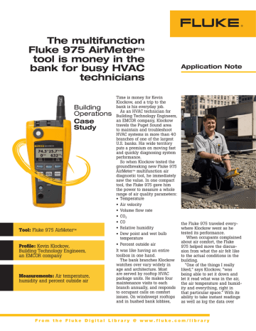 Fluke 975 AirMeter Application Note | Manualzz