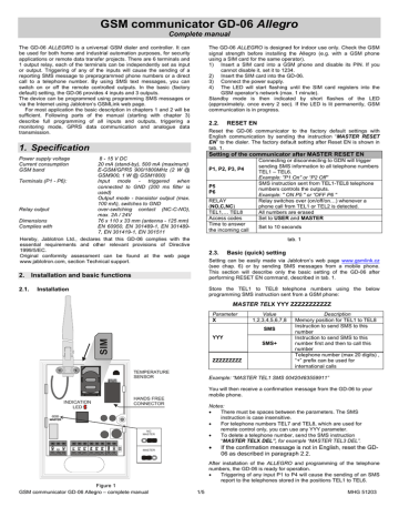 Jablotron GD-06 Owner Manual | Manualzz