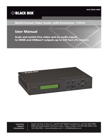Black Box AVS-5DA1-HDB User manual | Manualzz