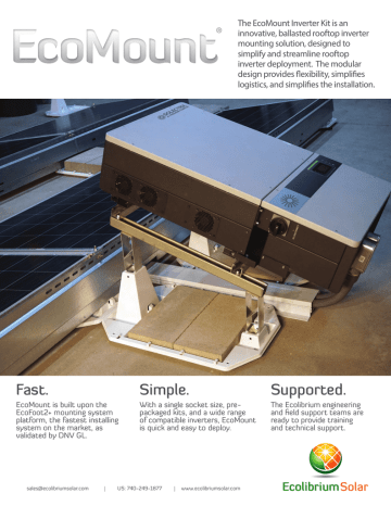 EcoMount Inverter Kit Datasheet | Manualzz