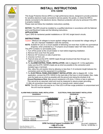 DITEK DTK-120HW Installation Instructions | Manualzz