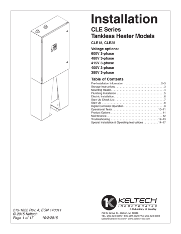 Keltech CLE25 Installation Instruction | Manualzz