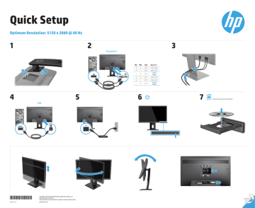 HP Z27q 27-inch IPS 5K Display Quick Setup Guide | Manualzz
