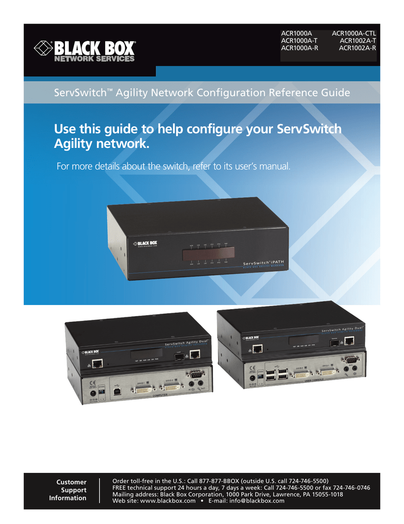 Black Box ServSwitch Agility Dual ACR1002A-R Reference Manual | Manualzz