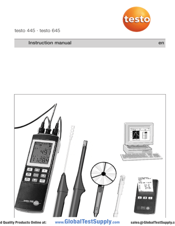 GlobalTestSupply Instruction manual en testo 445 · testo 645 | Manualzz