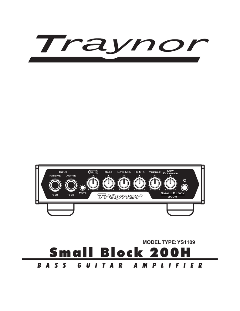 TRAYNOR Small Block 200H manual | Manualzz