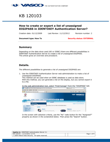 IDENTIKEY Authentication Server 3.1 How To | Manualzz