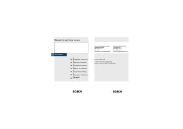 Bosch Manual iris Varifocal lenses Installation instructions | Manualzz