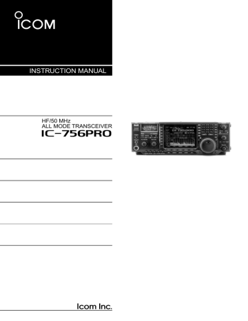 ICOM IC-756PRO III Instruction manual | Manualzz