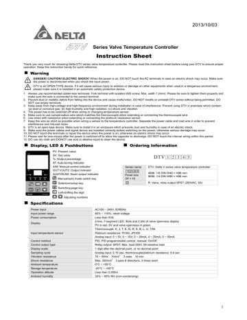Delta Valve Temperature Controller DTV Instruction Sheet | Manualzz