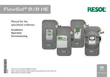 RESOL FlowSol B/B HE Manual | Manualzz