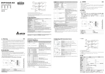 Delta DVP 04AD-H2 Analog Input Module Instruction Sheet | Manualzz