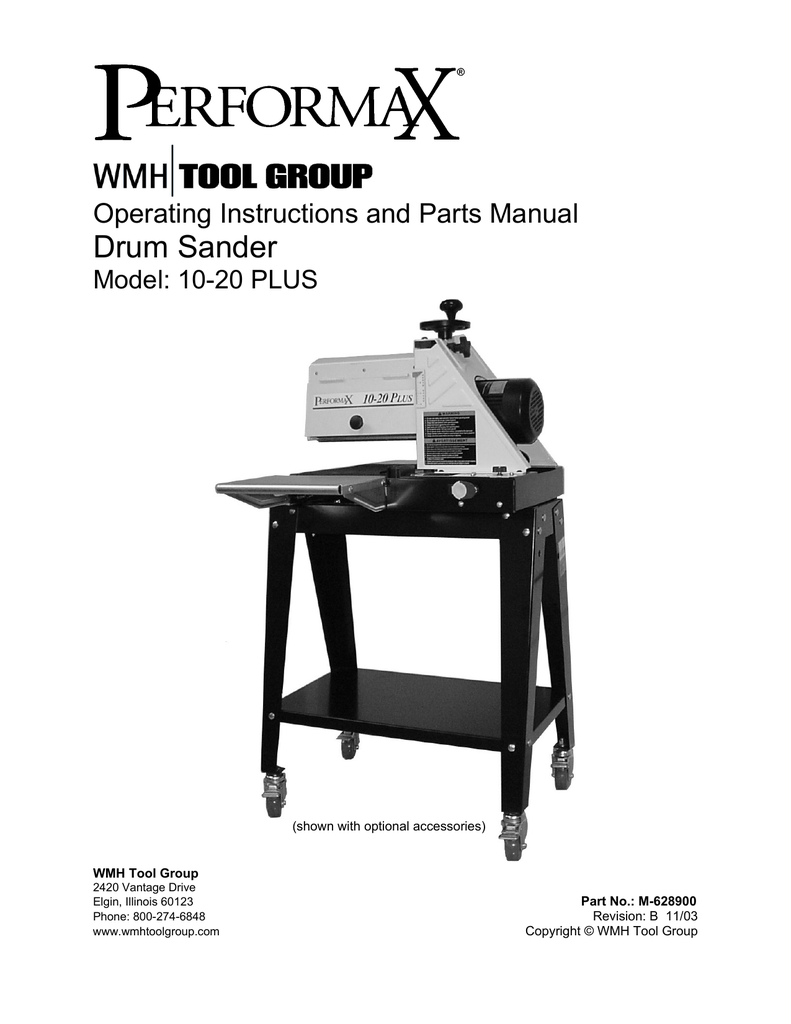 Performax M-628900 Operating Instructions And Parts Manual | Manualzz