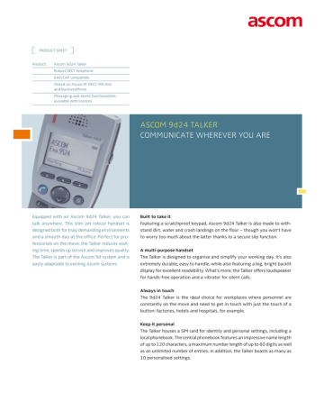 ASCOM 9D24 TALKER - Datasheet | Manualzz
