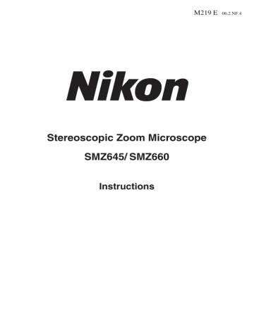 Nikon SMZ645 Instructions Manual | Manualzz